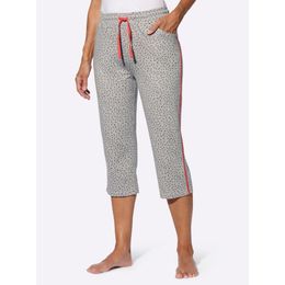Damen Schlupfhose, grau, Gr. 40, gemustert, 100% Baumwolle, Hosen