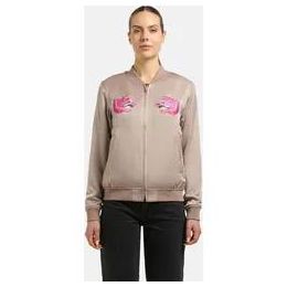 Cargojacke Khujo "Ruby", Damen, Gr. L (40), latte beige, Pl&uuml;sch;Samt, Obermaterial 1: 64% Viskose 36% Polyester . Obermaterial 2: 100% Polyester, l&auml;ssig geschnitten h&uuml;ftlang, Rundhals, &Auml;rmel ohne &Auml;rmelschlitz Rippb&uuml;ndchen, Jacken, Wendejacke im Bomberjacken-Style