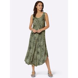 Inspirationen Damen Druckkleid "Kleid", gr&uuml;n, Gr. 46, bedruckt, gemustert, mehrfarbig, 100% Viskose, Kleider