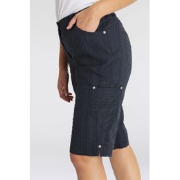 KjBRAND Damen Bermudas "BETTY", blau, Gr. 52, Web, Obermaterial: 47% Baumwolle, 45% Polyester, 6% Viskose, 2% Elasthan, Hosen, Sommerhose Wash & Go