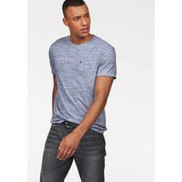 Bruno Banani Herren T-Shirt, blau, Gr. XXXL, meliert, Single Jersey, Obermaterial: 60% Baumwolle, 40% Polyester, Shirts, Kurzarm, Slim Fit,