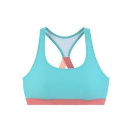 active by Lascana LASCANA ACTIVE Damen Bustier-Bikini-Top "Janni", blau, Gr. 34, kontrastfarbene Details, unifarben, Recycling-Polyamid, Bikini-Oberteile, mit