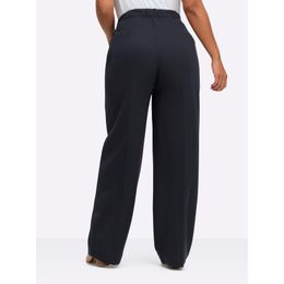 sheego Damen Jerseyhose, blau, Gr. 50, unifarben, 70% Viskose, 25% Polyamid, 5% Elasthan, Hosen