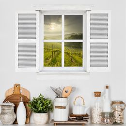 Bilderwelten Wandtattoo Fl&uuml;gelfenster Sonnenstrahlen Weinberg