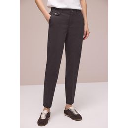 Street One Damen Chinohose, grau, Gr. 40, unifarben, Web, Obermaterial: 97% Baumwolle, 3% Elasthan. Futter: 100% Polyester, Hosen, aus Twillstoff