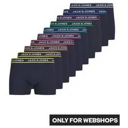 Jack & Jones Boxershorts JACK & JONES "JACLIME SOLID TRUNKS 10 PACK", Herren, Gr. M, 10 Stk., navy blazer, Jersey, Obermaterial: 95% Baumwolle, 5% Elasthan, eng, Unterhosen