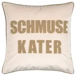 Dekokissen Pad "LETTERS", sand, schriftzug, B:45cm L:45cm, Obermaterial: 100% Polyester, Dekokissen_Sitzkissen_Kissenh&uuml;llen, farbige Keder, mit Schriftzug, verschiedene Gr&ouml;&szlig;en