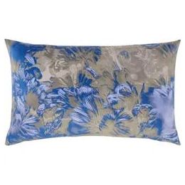 Dekokissen Pad "ROMANCE FLOWER", braun, blau, B:60cm L:35cm, Polyester, Dekokissen_Sitzkissen_Kissenh&uuml;llen, Made in Europe