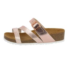 Lico Damen Pantolette "Pantolette Natural Glitter", Gr. 39, rosa, Synthetik, Schuhe