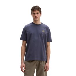 Marc O'Polo MARC O'POLO Herren T-Shirt, blau, Gr. M, Jersey, Obermaterial: 100% Baumwolle, Shirts, loose fit mit R&uuml;ckenprint