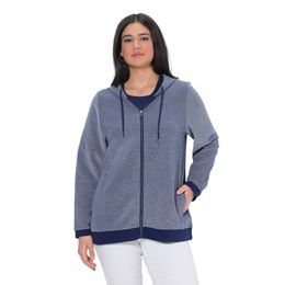 Ulla Popken Sweatjacke Damen Gr&ouml;&szlig;e XXXL/4XL blau / dunkelblau