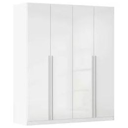 Kleiderschrank Rauch "Schrank Dreht&uuml;renschrank Ankleide Garderobe Schlafzimmerschrank LORCA", wei&szlig; (korpus wei&szlig;, front hochglanz wei&szlig;), B:181cm H:210cm T:54cm, Holzwerkstoff, Schr&auml;nke, Kleiderschrank, mit langen Griffstangen, elegante Hochglanz-Front MADE IN GERMANY