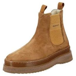 Snowboots Gant "Gant Stiefel Veloursleder/Textil", Damen, Gr. 41, grau (sand), Textil, Veloursleder, Schuhe Snowboots