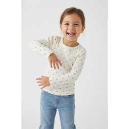 LIL' ATELIER M&auml;dchen Langarmshirt "NMFGAGO LS SLIM TOP LIL NOOS"coconut milk aop:heart, Gr. 92, bedruckt, Jersey, Obermaterial: 57% Baumwolle, 38%