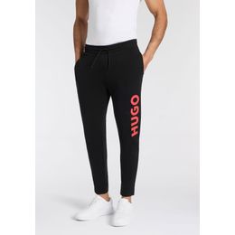 Sweathose Hugo "Dutschi", Damen, Gr. M, N-Gr, schwarz001, Sweatware, Obermaterial: 100% Baumwolle, unifarben, regular fit lang, Hosen Sweathose, Regular Fit, elastischer Bund, Hugo Logo-Druck