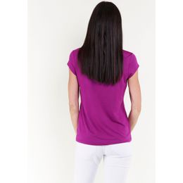 Seidel Moden Damen T-Shirt, lila, Gr. 48, unifarben, Jersey, Obermaterial: 95% Viskose, 5% Elasthan, Shirts, mit Kappen&auml;rmel, MADE IN GERMANY