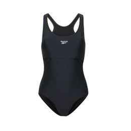 Badeanzug Reebok "Lacy", Damen, Gr. XS, N-Gr, schwarz, Obermaterial: 80% Polyamid, 20% Elasthan, Badeanz&uuml;ge Badeanzug, Racerback-R&uuml;cken, mit seitlichen Mesh-Eins&auml;tzen