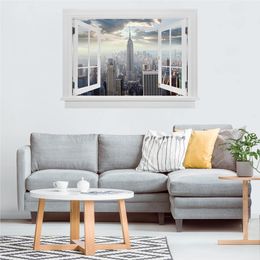 Bilderwelten Wandtattoo Offenes Fenster Sonnenaufgang in New York