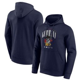 Kapuzenpullover Fanatics "Fanatics Hoodie NFL Shield / Frankfurt Hometown Graphic", Damen, Gr. L, blau, 80% Baumwolle, 20% Polyester, Pullover Kapuzenpullover