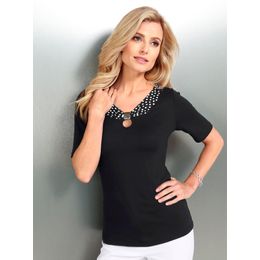 Kurzarmshirt Lady "Shirt", Damen, Gr. 50, schwarz, 95% Viskose, 5% Elasthan, unifarben, Rundhals, Shirts