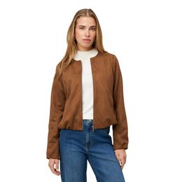 Jackenblazer Zero "Damen mit Rei&szlig;verschluss", Damen, Gr. 42, bright tobacco, Obermaterial: 95% Polyester, 5% Elasthan, unifarben, figurumspielend normal, Rundhals, weit, Blazer, Plain/ohne Details