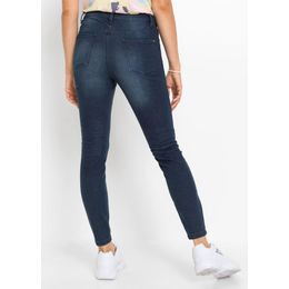 bonprix Damen Skinny-fit-Jeansdunkelblau denim, Gr. 50, Denim/Jeans, Obermaterial: 76% Baumwolle, 16% Polyester, 7% Viskose, 1% Elasthan, Jeans,