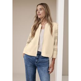 Street One Damen Cardigansmoke beige, Gr. 36, unifarben, Stoff, 46% Modal, 46% Polyester, 8% Elasthan, Strickjacken, im Silk Look