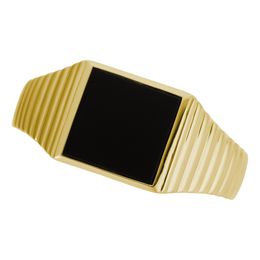 Firetti Herren Fingerring "Schmuck Geschenk Gold 333 Herrenring Goldring", 19, Gelbgold 333, 3mmgelbgoldfarben, schwarz, Gelbgold 333, Fingerringe,