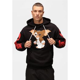 Recovered Herren Kapuzensweatshirt "Gremlins Black", schwarz, Gr. S, bedruckt, 100% Baumwolle, Sweatshirts, mit coolem Gremlins-Print