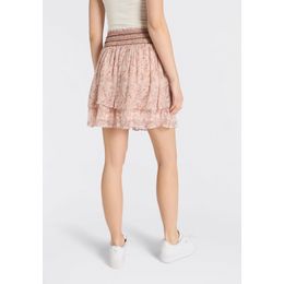 BOSS Orange Damen Stufenrock "Vesiana Premium Damenmode", rosa, Gr. 44, gemustert, Web, Obermaterial: 100% Viskose, R&ouml;cke, in Mini-L&auml;nge, Viskose
