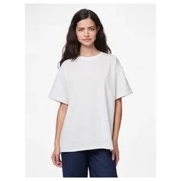Kurzarmshirt Pieces "PCSKYLAR SS OVERSIZED TEE NOOS", Damen, Gr. XS, wei&szlig; (hellwei&szlig;), Jersey, Obermaterial: 57% Polyester, 43% Baumwolle, unifarben, oversize normal, Rundhals, Shirts