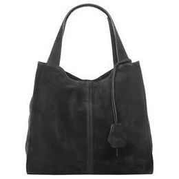FORTY&deg; Shopper FORTY, Damen, Gr. B/H/T: 41cm x 38cm x 17cm onesize, schwarz, Leder, gemustert, Taschen Shopper, echt Leder, Made in Italy