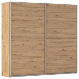 Schwebet&uuml;renschrank OTTO HOME "Kleiderschrank Schrank Garderobe Schlafzimmerschrank THANOS", braun (eiche artisan), B:226cm H:229cm T:62cm, Holzwerkstoff, Schr&auml;nke, Schwebet&uuml;renschrank, Optional mit Spiegel, Metall-Griffleisten alufarben MADE IN GERMANY