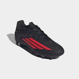 Fu&szlig;ballschuh adidas Performance "F50 CLUB FIRM GROUND / MULTI GROUND", Damen, Gr. 44, core schwarz, lucid rot, core schwarz, Synthetik, Textil, Schuhe Fu&szlig;ballschuh, f&uuml;r viele verschiedene B&ouml;den geeignet