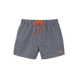 Buffalo Herren Badeshorts, schwarz-wei&szlig;, Gr. XL, gestreift, Microfaser, Microfaser, Polyester, Recycling-Polyester, Badehosen, in feinem Streifenlook