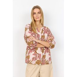 soyaconcept Damen Druckbluse "SC-CAM 2"rapture rose combi, Gr. M, bedruckt, Web, Obermaterial: 100% Baumwolle, Blusen, im Tunika-Stil mit floralem
