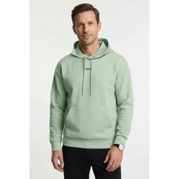 Kapuzensweatshirt BOSS Green "Sly Zone", Herren, Gr. M, open gr&uuml;n357, Sweatware, Obermaterial: 62% Baumwolle, 33% Polyester, 5% Elasthan, unifarben, regular fit normal, Rundhals, B&uuml;ndchen, Sweatshirts, Kapuze mit Kordelzug, Regular Fit, K&auml;ngurutasche