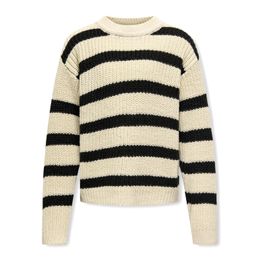 KIDS Only M&auml;dchen Strickpullover "KOGJUSTY L/S STRIPE PULLOVER KNT NOOS", schwarz, Gr. 122, geringelt, gestreift, Strick, Obermaterial: 100%