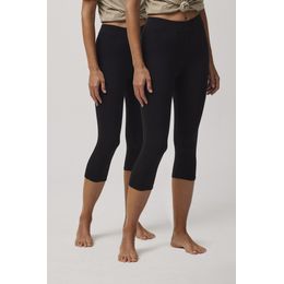 YSABEL MORA Damen 3/4-Leggings, Gr. M, schwarz, Single Jersey, Obermaterial: 95% Baumwolle, 5% Elasthan, Hosen, elastischer Bund, Baumwollmix