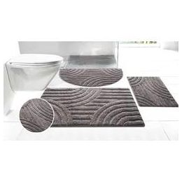 Badematte OTTO HOME "Regona Scandi, Badvorleger, Badezimmer Teppich, Duschvorleger" Gr. 2, grau (anthrazit), H:10mm, Polyester, Badematten, Badematte, Badteppich, Uni Farben, Hoch-Tief-Effekt, modernes Muster, Zen