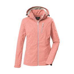 Softshelljacke Killtec "KOS 13 WMN SFTSHLL JCKT FLORAL", Damen, Gr. 40, pfirsich, Oberseite: 100% Polyester;R&uuml;ckseite: 100% Polyester;Futter: 100% Polyester, Jacken Softshelljacke, Wasserabweisende, winddichte Softshelljacke mit floralem Muster