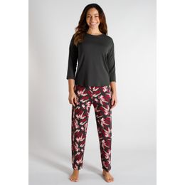Tom Tailor Damen Pyjama, Gr. 42, grau, Single Jersey, Obermaterial: 95% Viskose, 5% Elasthan, Homewear-Sets, atmungsaktiv, Viskosemix