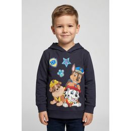 Kapuzensweatshirt PAW PATROL, Jungen, Gr. 128/134, blau (navy), Sweatware, Obermaterial: 95% Baumwolle, 5% Elasthan. Kapuzenfutter: 100% Baumwolle, bedruckt, Basic normal, Rundhals, Rippb&uuml;ndchen, Sweatshirts