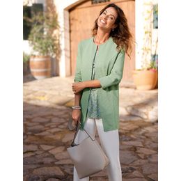 Inspirationen Damen Shirtjacke "Shirtjacke", gr&uuml;n, Gr. 36, unifarben, 78% Polyester, 14% Viskose, 8% Elasthan, Shirts