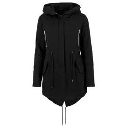 Parka Urban Classics "Urban Classics Damen Ladies Sherpa Lined Cotton Parka", Damen, Gr. 4XL, schwarz, 98% Baumwolle, 2% Elasthan, unifarben, normal, ohne Ausschnitt, Jacken Parka