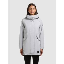 Kurzmantel Khujo "NIKA", Damen, Gr. S, light grau, Twill, 100% Baumwolle, unifarben, regular fit h&uuml;ftlang, eingesetzt abgesteppte Kante, M&auml;ntel Kurzmantel