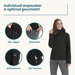 WHISTLER Damen Softshelljacke "Rosea", schwarz, Gr. 44, mehrfarbig, 100% Polyester, Jacken, aus wind- und wasserdichtem Funktionsmaterial