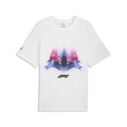 Puma Herren T-Shirt "F1 Relaxed T-Shirt Herren", wei&szlig;, Gr. L, clean, Obermaterial: 100% Baumwolle. Rippe: 71% Baumwolle, 29% Polyester, Shirts