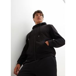 bonprix Herren Kapuzensweatjacke "Thermo-Sweatjacke mit Kuschel-Fleece-Futter", schwarz, Gr. 44, unifarben, Sweatware, Obermaterial: 60% Baumwolle,