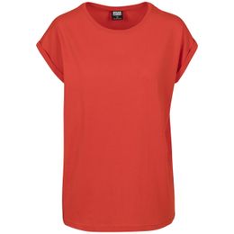 Urban Classics Damen Kurzarmshirt "Urban Classics Damen Ladies Extended Shoulder Tee"bloodorange, Gr. XXXL, unifarben, 100% Baumwolle, Shirts